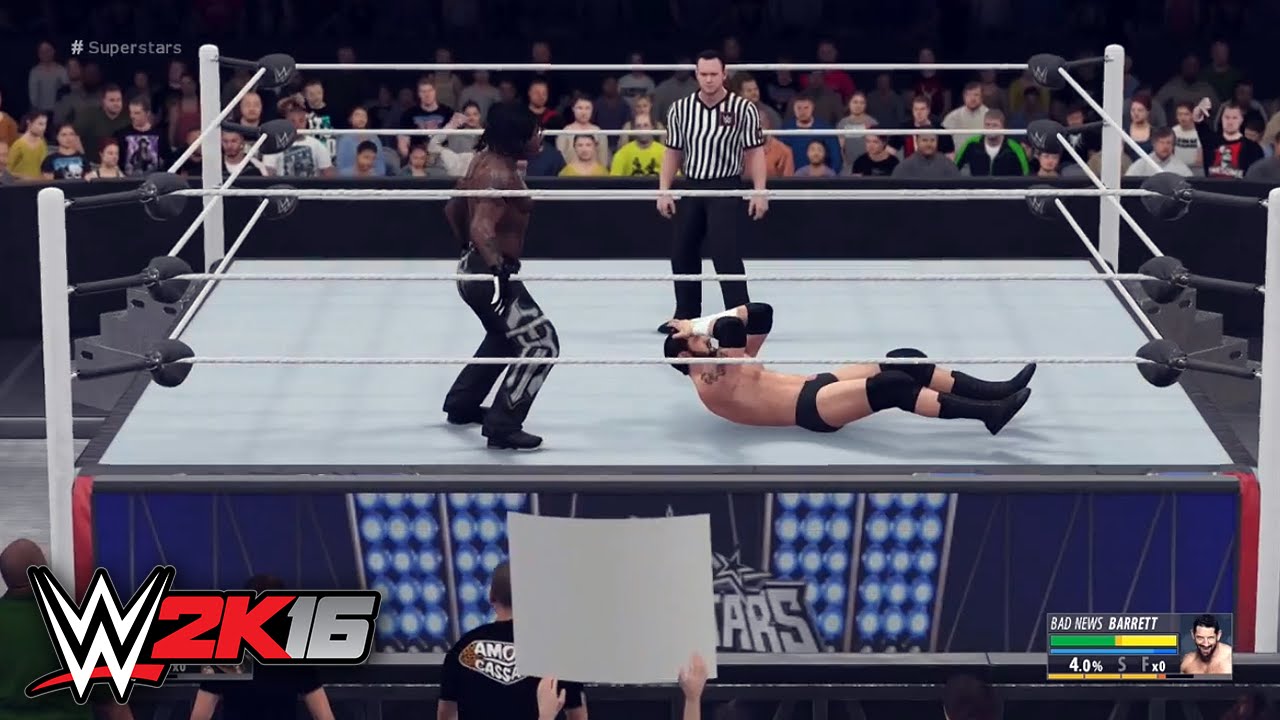 WWE 2K16: R-Truth vs Bad News Barrett (WWE 2K16 Match Gameplay)