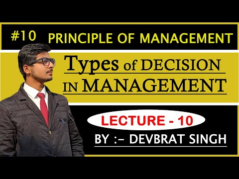 Types of Decision- Decision making techniques in Management. Common Difficulty in Decision making.