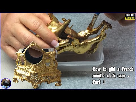 How to gild an antique French figural mantle clock case #GoldLeafGilding