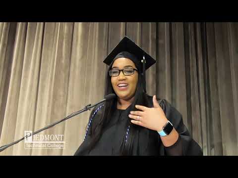 Graduate, Jade Smith speaks at PTC's Winter Graduation Ceremony