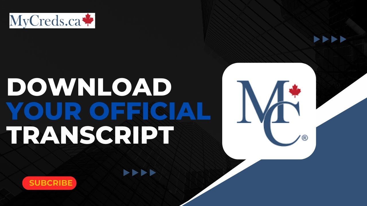 How to Download your Official Transcript from MyCreds.ca !