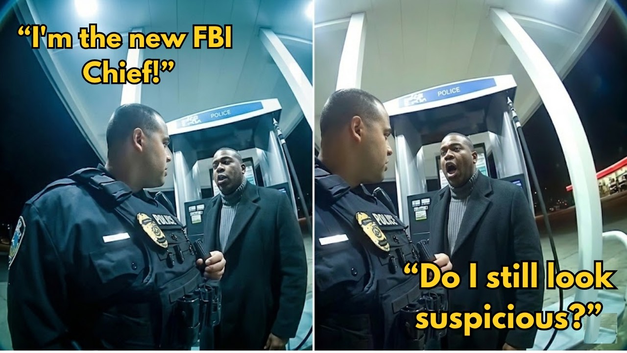 RACIST POLICE ARREST BLACK MAN AT GAS STATION RUSHING TO HIS PREGNANT WIFE — HE'S THE NEW FBI CHIEF!