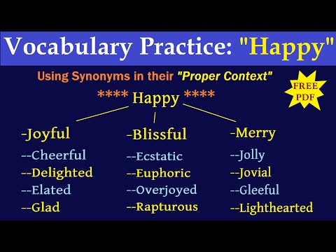 "Happy" ~ Synonyms in Proper Context | English Speaking Made Easy | #vocabularybuilding #synonyms
