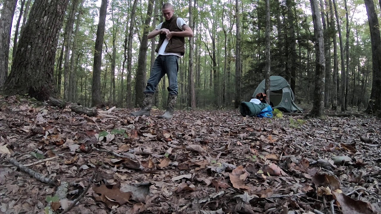 Setting up camp at the Red River Gorge
