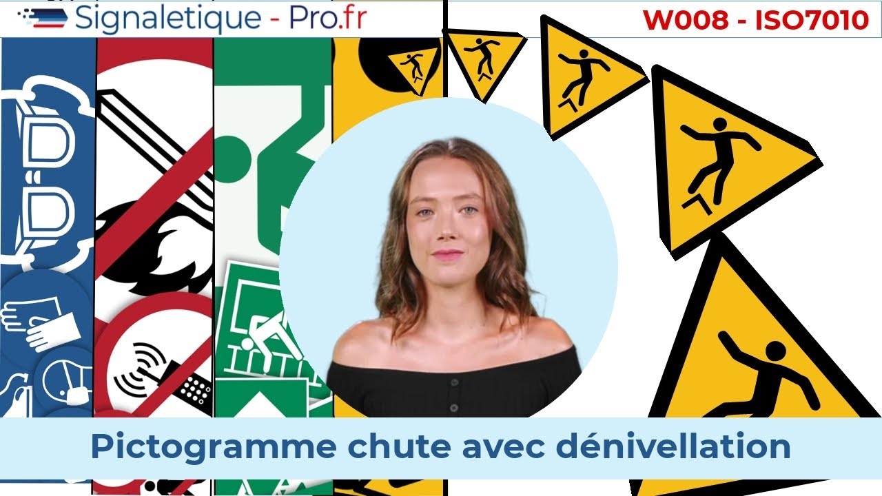 Pictogramme chute avec dénivellation