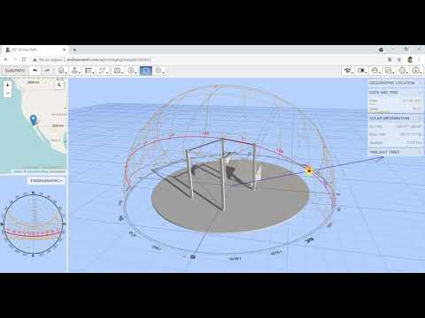 3D Sun Path - Escultura solar Ensenada, Baja California - 14 de Febrero