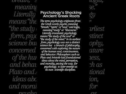 Psychology’s Shocking Ancient Greek Roots