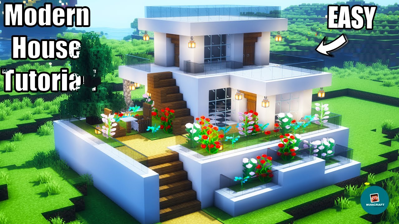 Minecraft: How to Build a Modern House Tutorial (Easy) 🏠 - Minecraft ...