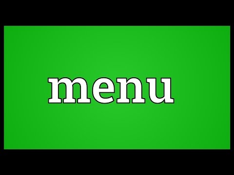 Menu Meaning