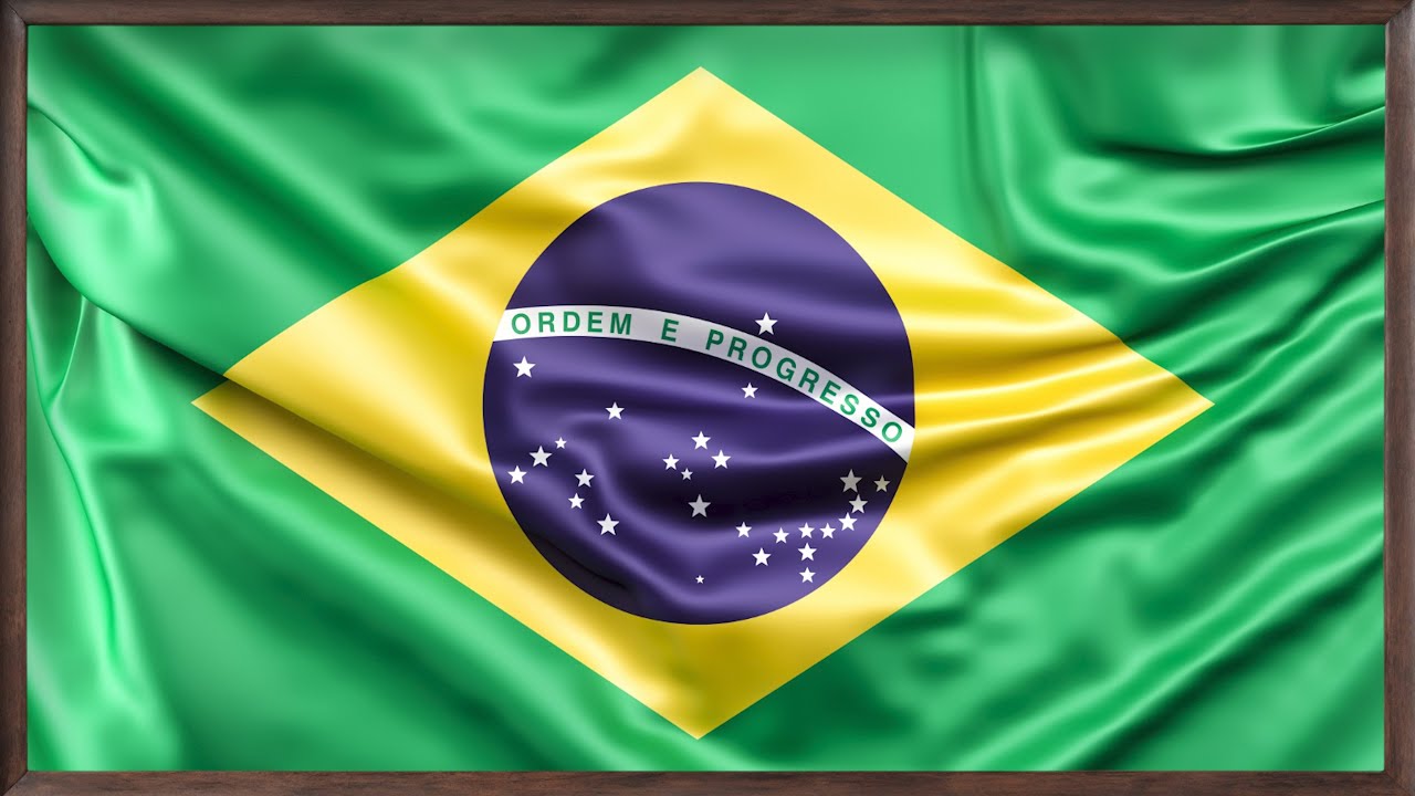 Brazilian  flag 4K Vintage Art Wallpaper for TV