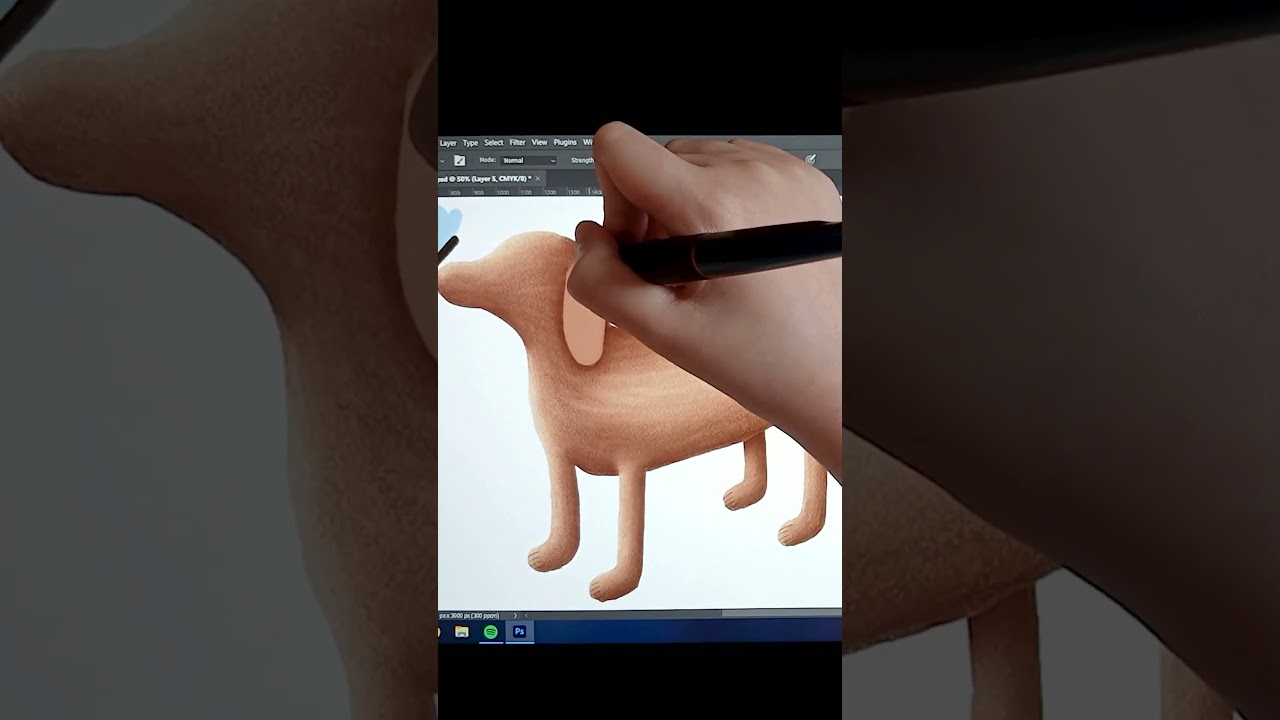 Dog & Butterfly Work In Progress Part 2 #shorts #illustration #digitalillustration @MerIllustration