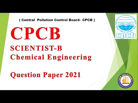 CPCB Scientist-B-Chemical Engineering Question Paper 2021 & Answer Key / 11th September 2021