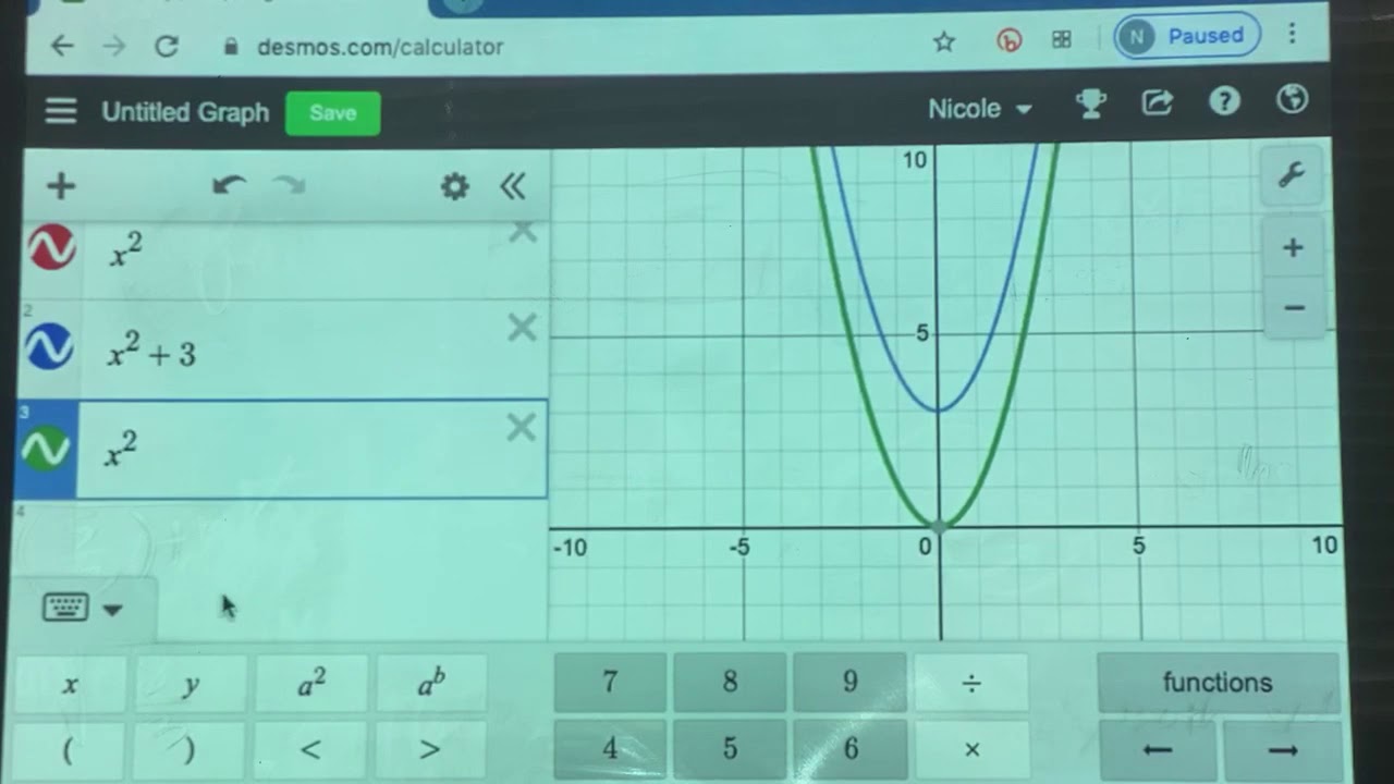 Horizontal Shift Examples on Desmos