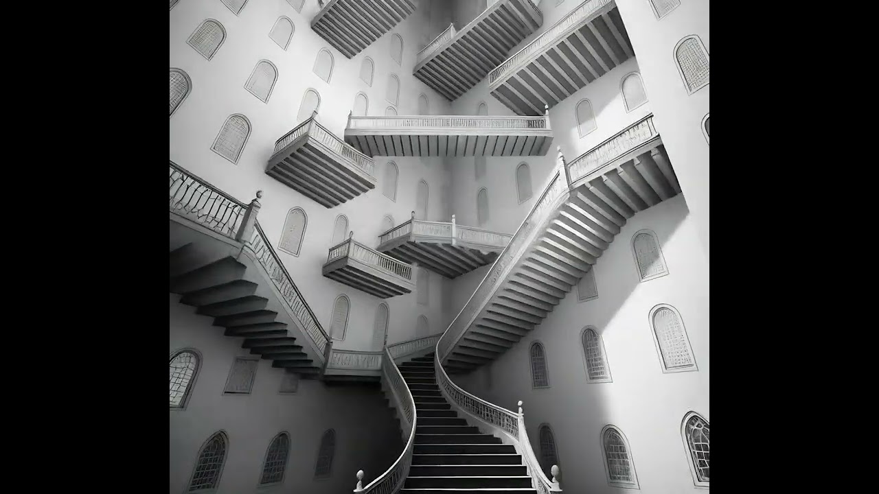 Escher's Mind-Bending Artwork 'Relativity' Comes to Life in Mesmerizing Black and White Animation