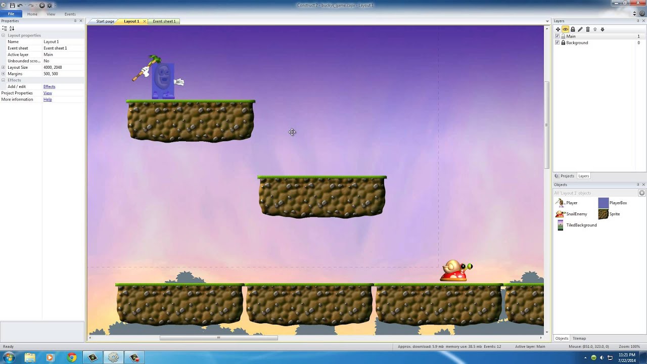 Platform Game Development w/ Construct 2 - 14 - Creating an Enemy