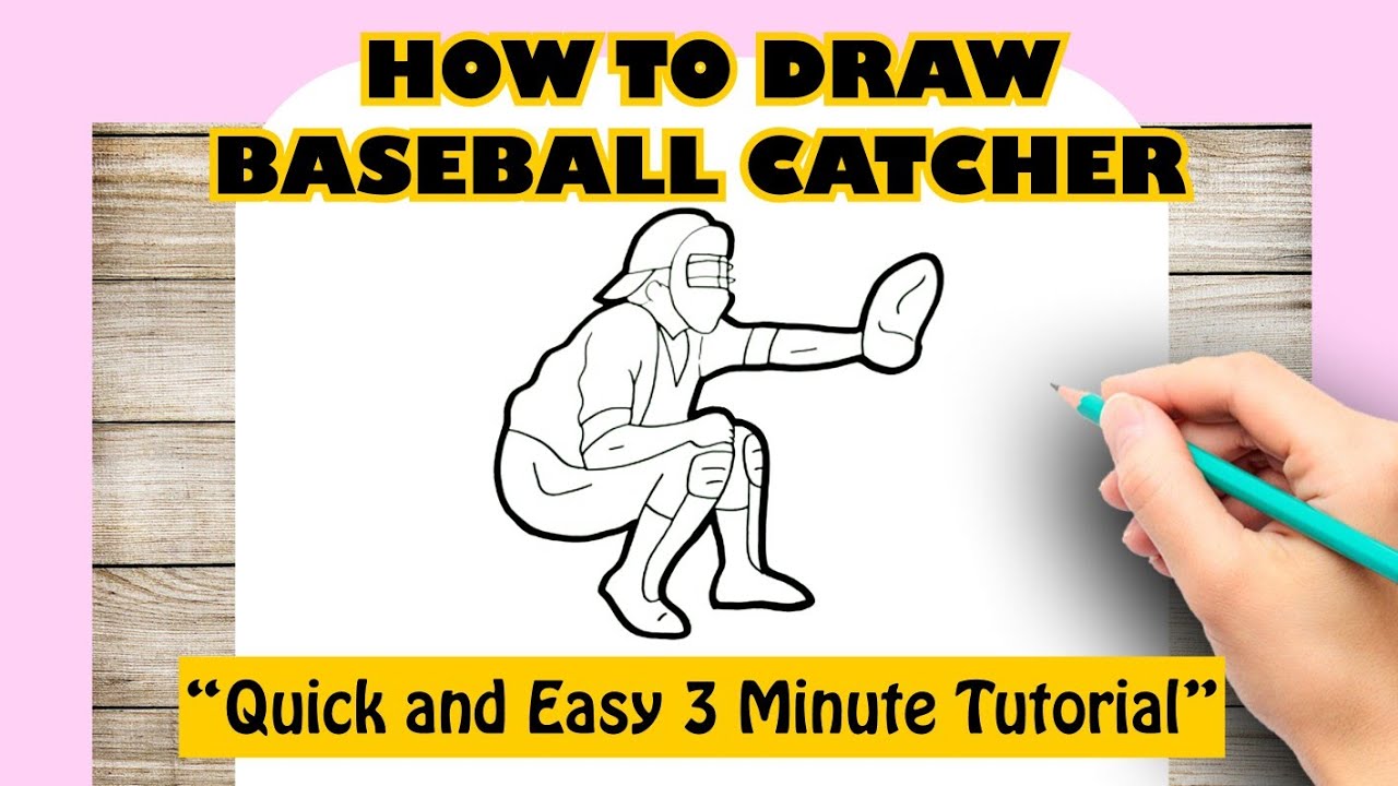 How to Draw BASE BALL CATCHER