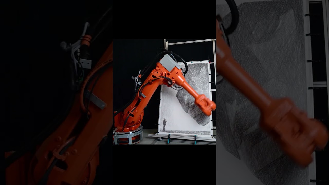 I create art with robots #art #generativeart #robotsdoart #robotics #drawing #timelapse #uroboros