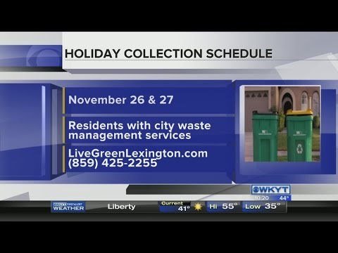 Waste Management Services - Holiday Collection Schedule