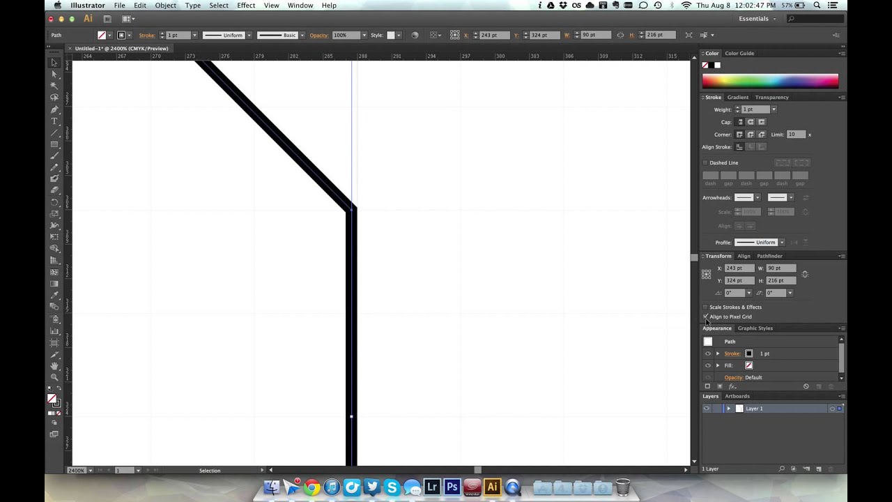 Adobe Illustrator CS6 - Align to Pixel Grid