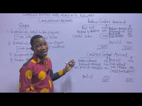 SINGLE ENTRY AND INCOMPLETE RECORDS - CONVERSION METHOD ( PART 3 ).