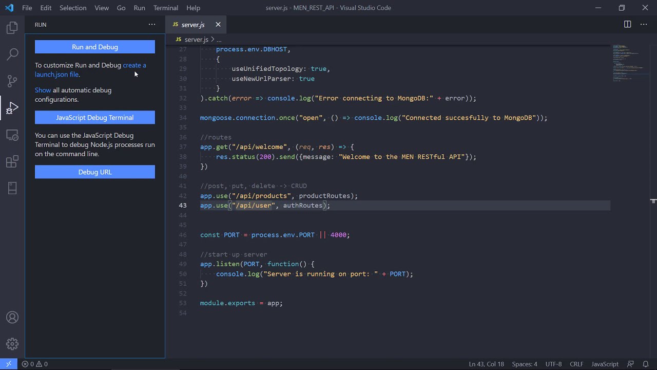 Debugging with VS Code - Debugging NodeJS example