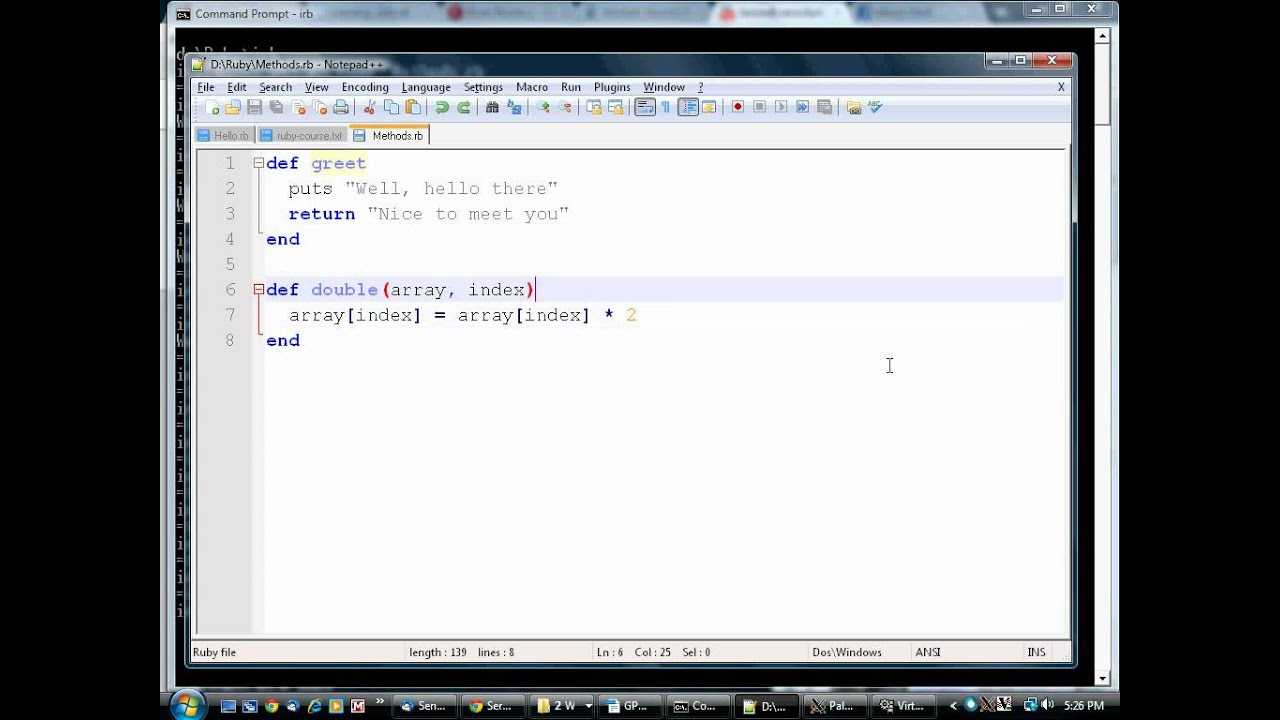 Learn to program using Ruby - Part 6: Methods