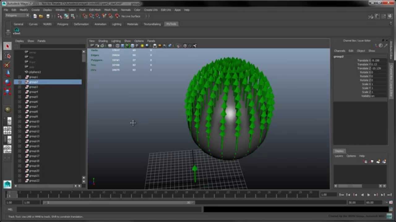 Introduction to MEL Scripting in MayaLT - Part 1: Creating a Per-Vertex Instancing Tool