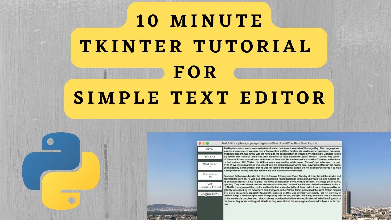 How to design a simple text editor in Python with Tkinter