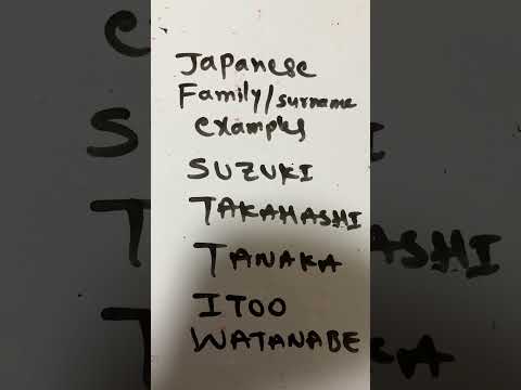 Japanese family name/surname examples #surname #names #japan