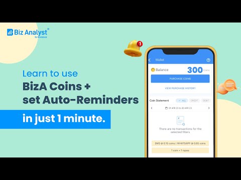 How to use BizA Coins to set Auto-Reminders| Fastest Outstanding Collection