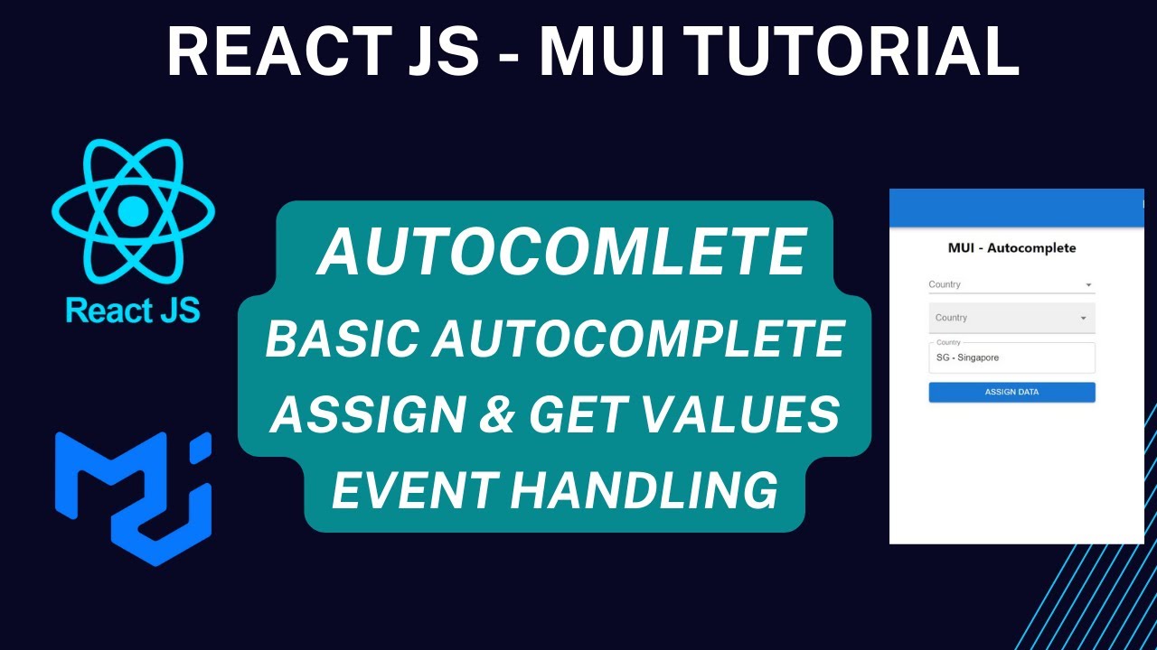 MUI Autocomplete in React JS| React JS - MUI Tutorial
