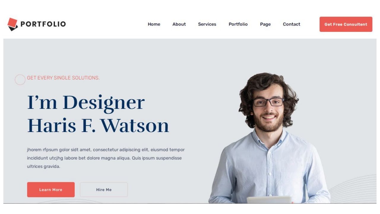 Personal Portfolio Website Template | HTML Template using html css bootstrap and Javascript.