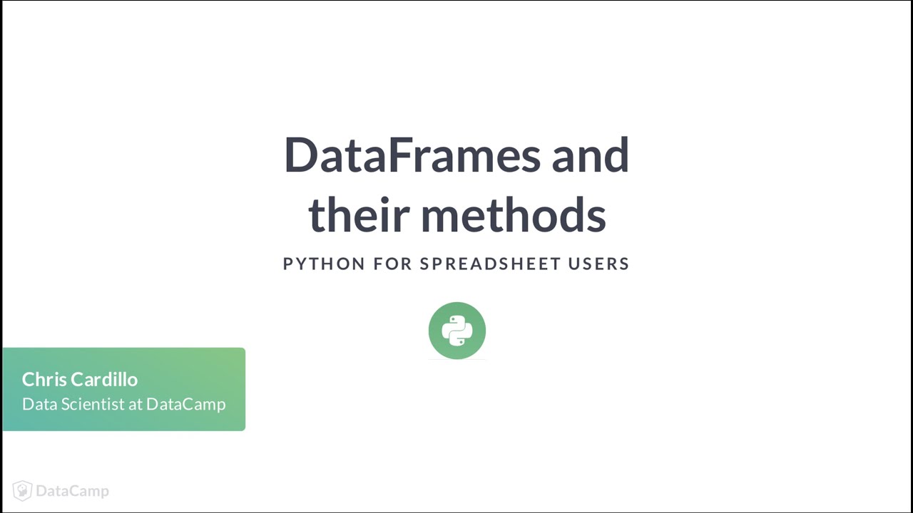 Python Tutorial: DataFrames and their methods