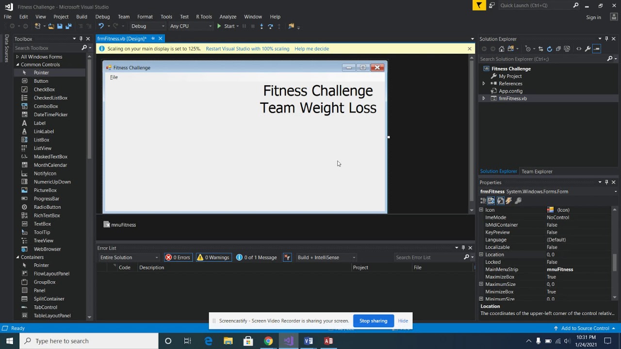 Visual Basic Chapter 6 Guided Program Development Part 1 - UI