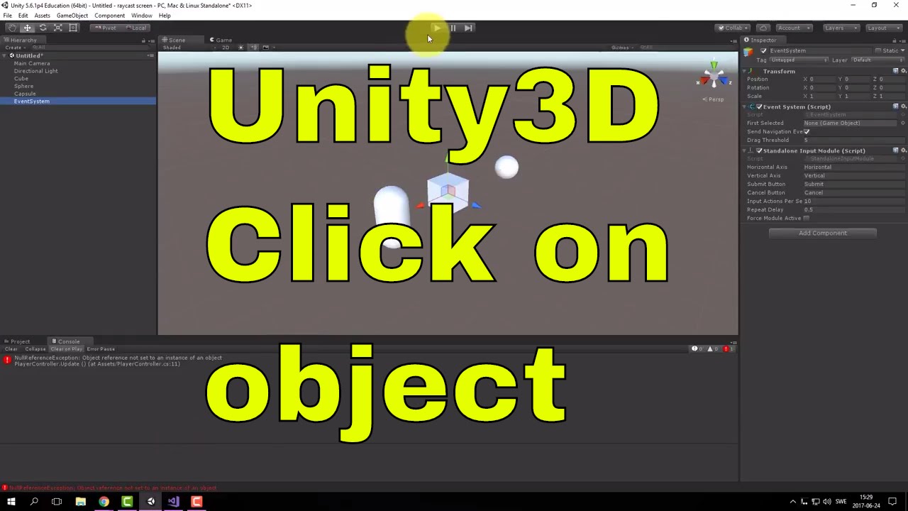 Click on object with Raycast screen - Unity [ENG]