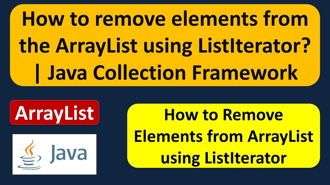 How to remove elements from the ArrayList using ListIterator? | Java Collection Framework