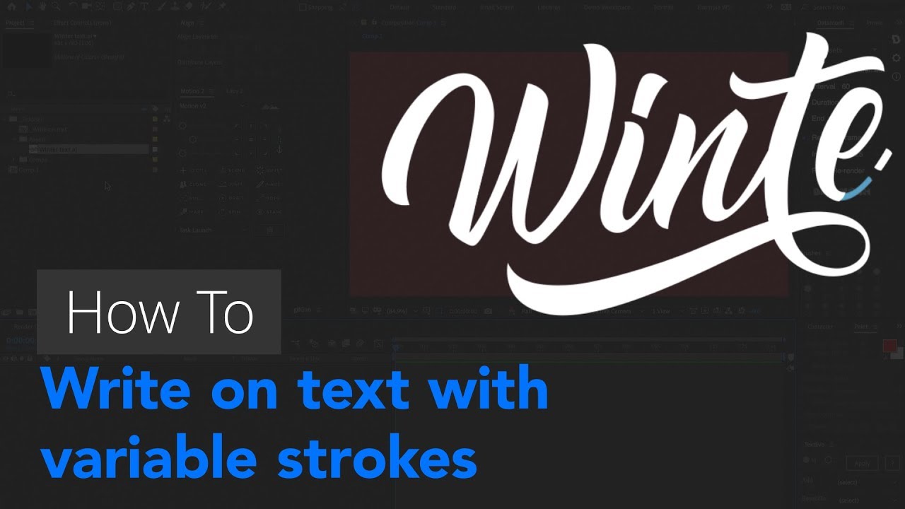 After Effects tutorial | Creating variable width strokes to write on text