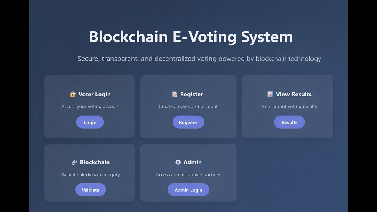 Blockchain-Based E-Voting System In Flask