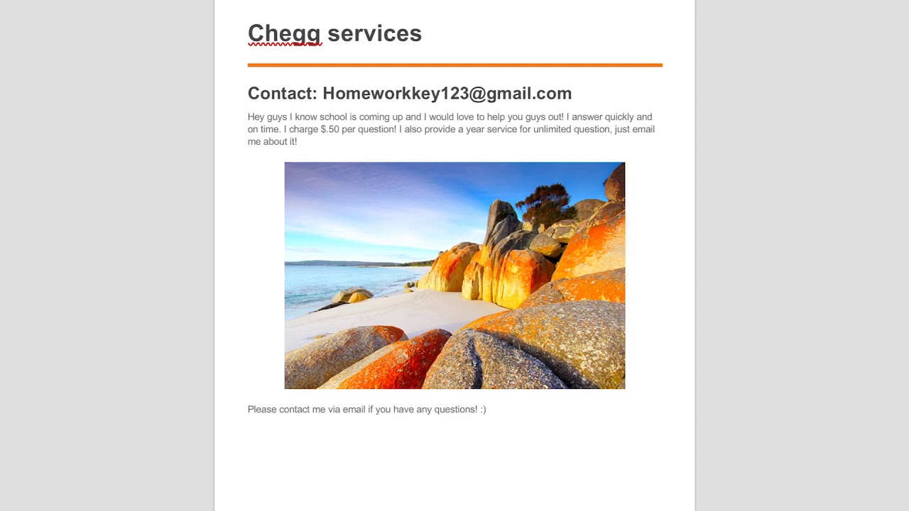 Chegg Homework Help Service
