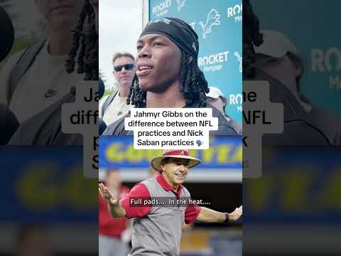 Jahmyr Gibbs compares Nick Saban practices to NFL practices 🗣️ #shorts