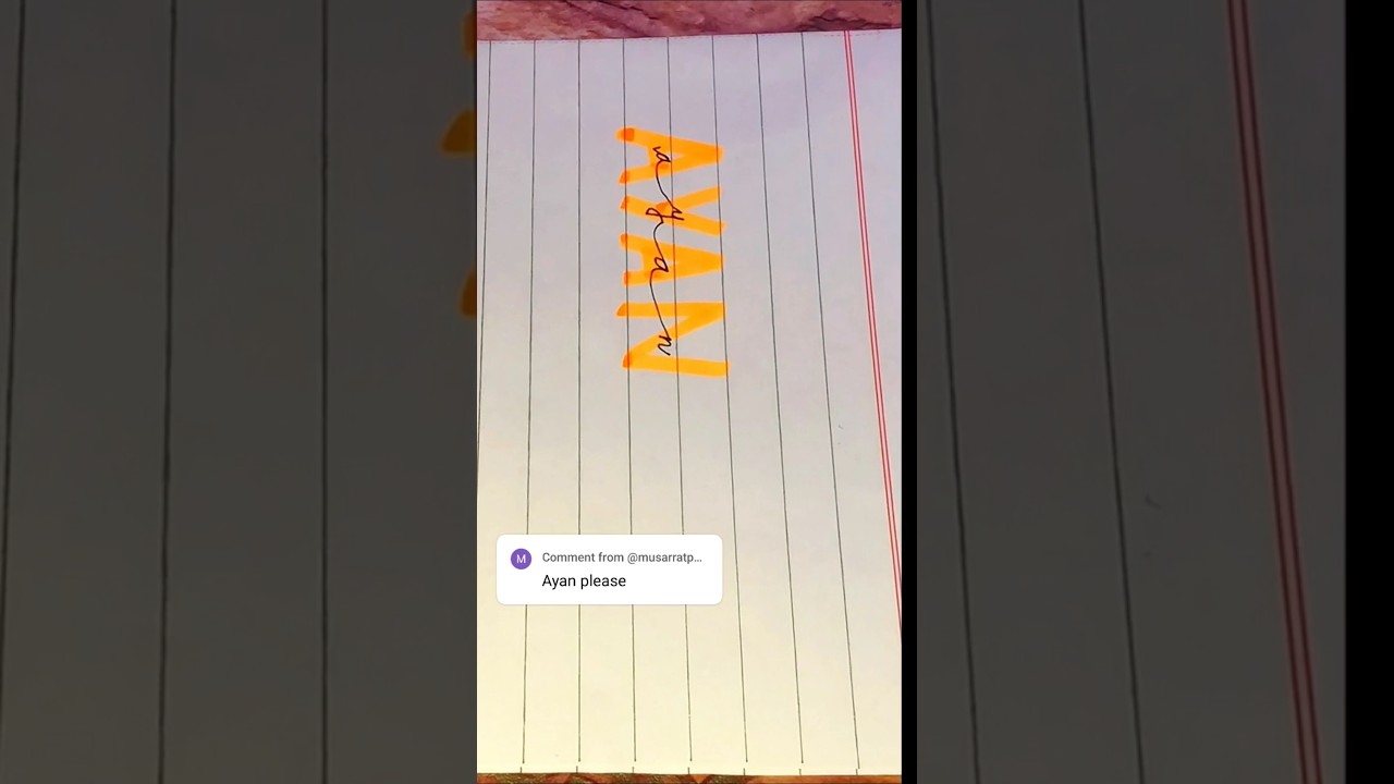 Writing AYAN on request | What should I write next comment your name #art #artist #shorts #trending