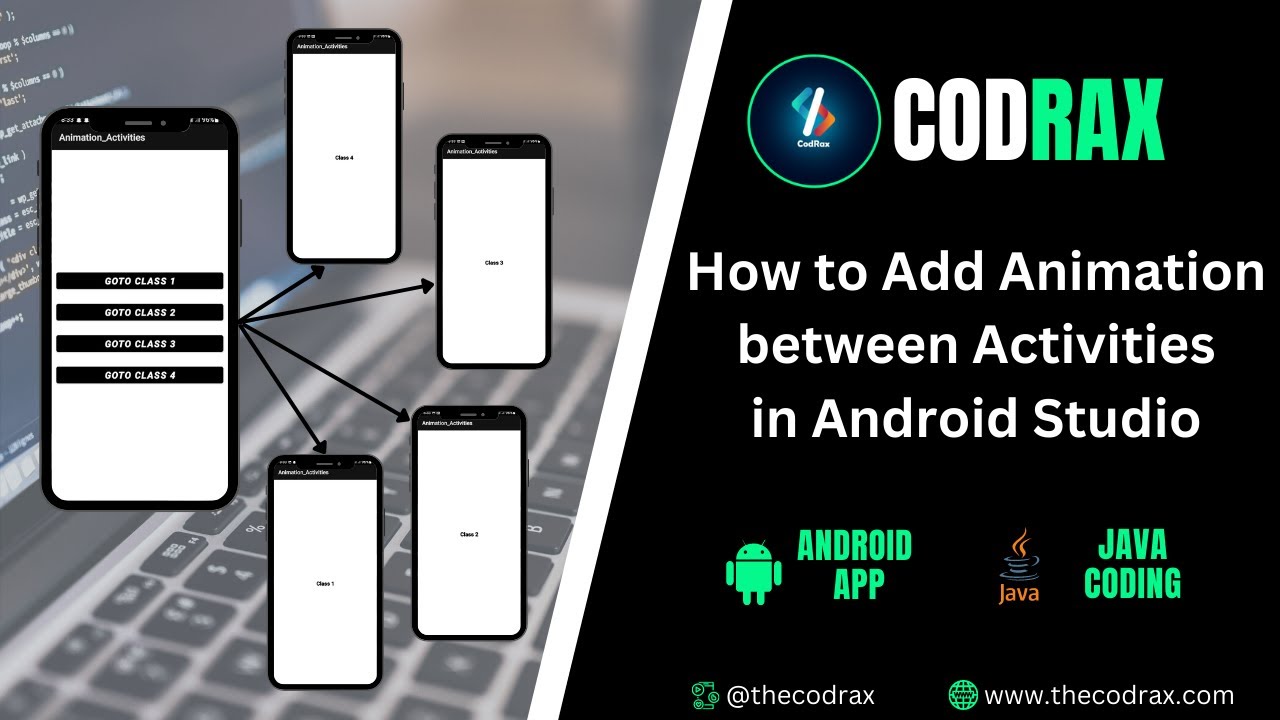 How to add animation between the Activities in Android Studio | Java & XML | Source Code | Codrax