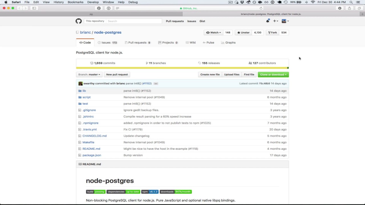 Node PostgreSQL Client Connection Examples