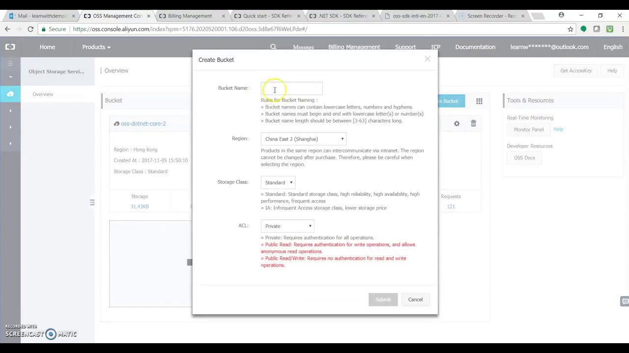 Getting started with Alibaba Aliyun Cloud - Object Storage Service