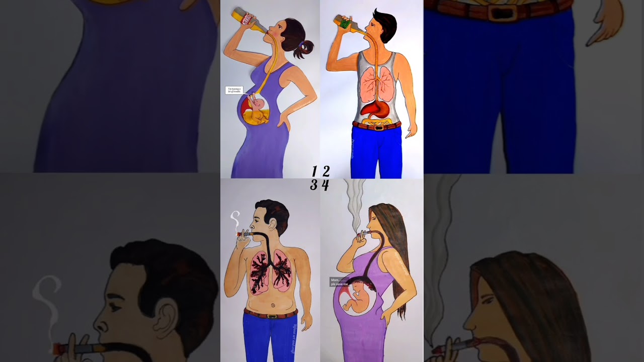 4 in 1 about smoking and drinking #rifanaartandcraft #ytshorts #animationvideo #stopsmoking #ytshort