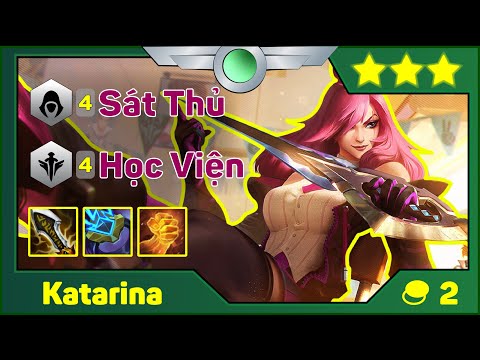 TFT Mùa 6 | Team Build Meta Katarina Carry x 4 Sát Thủ 4 Học Viện | Đội Hình Leo Rank Hyper Roll