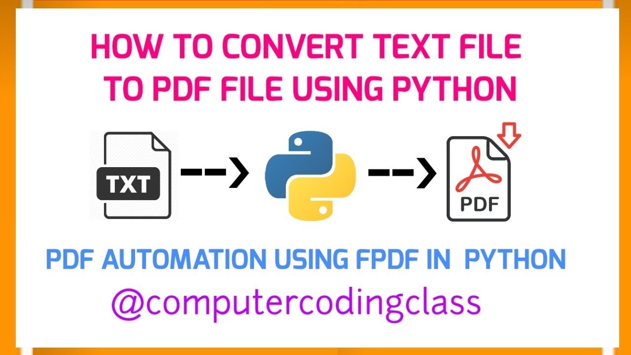 Convert Text File to PDF using Python | PDF Automation using Python | @computercodingclass