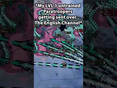 Paratroopers getting sent over English Channel... Hoi4 (Hearts of Iron 4)
