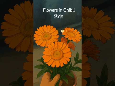 Flowers in Ghibli Style#ghibli #flowers #trending #shorts #ytshorts #viral #love #viralvideo #art