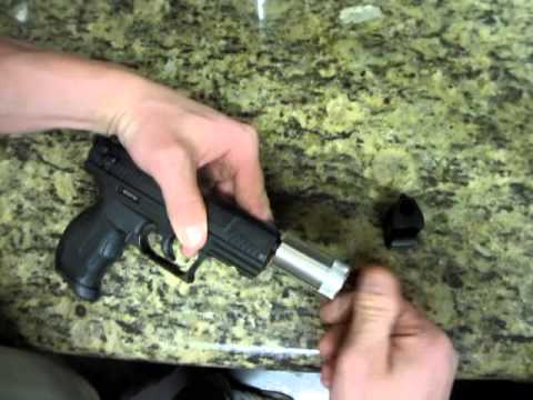 1/2-28 Thread Adapter for Walther P22 with extended barrel.